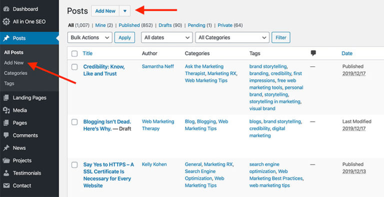Adding a Blog Post to Your WordPress Site